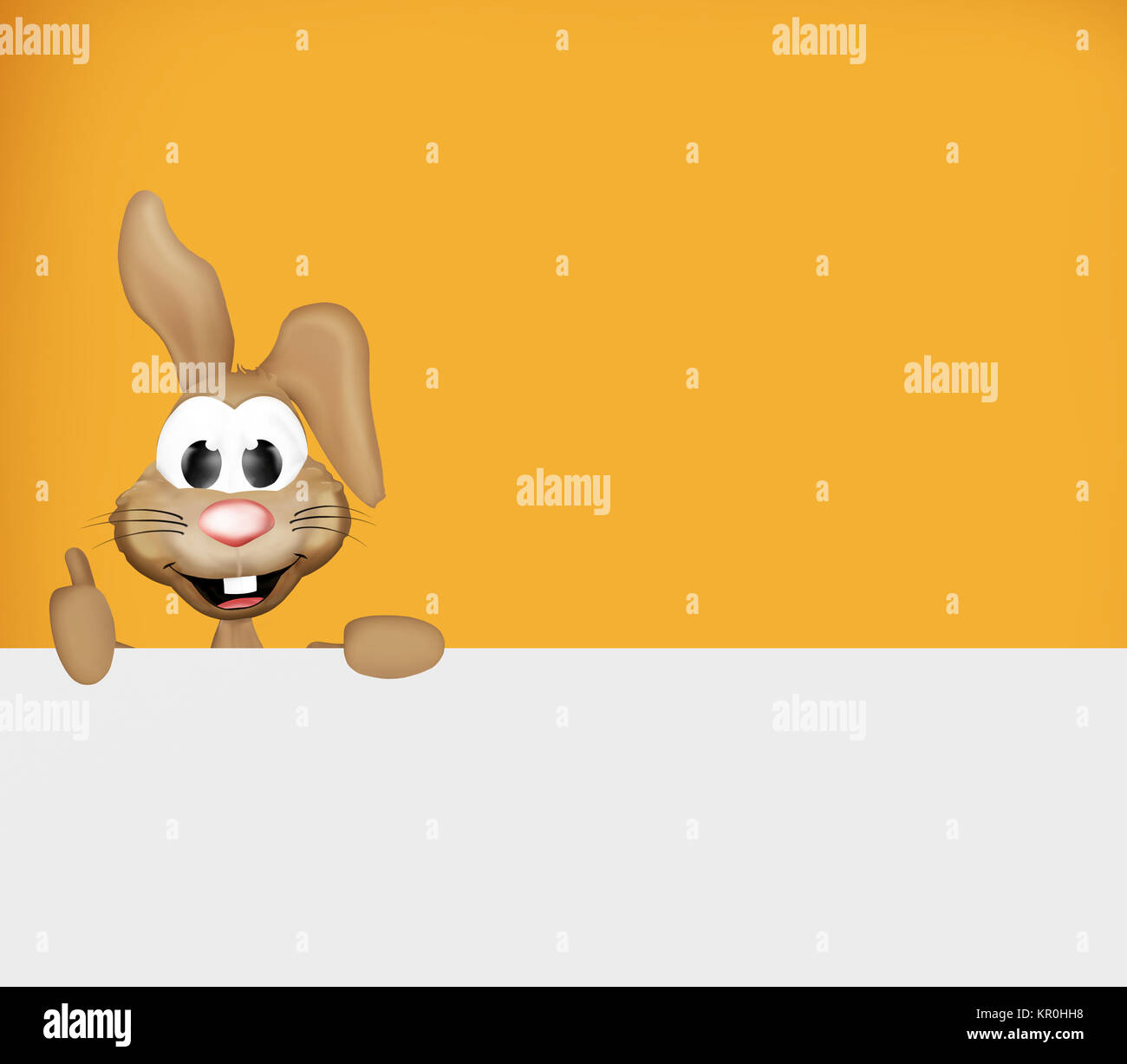 Festive happy Easter Bunny thumbs up Stock Photo - Alamy