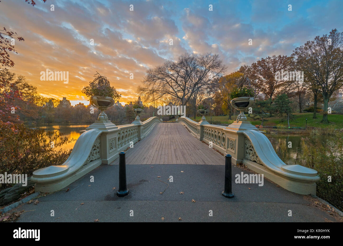 The Bow Bridge is a cast iron bridge located in Central Park, New York ...