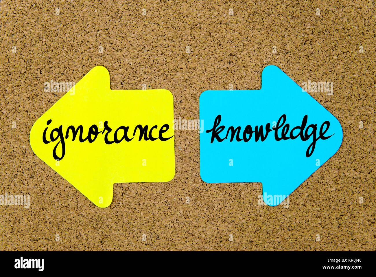 Message Ignorance versus Knowledge Stock Photo - Alamy