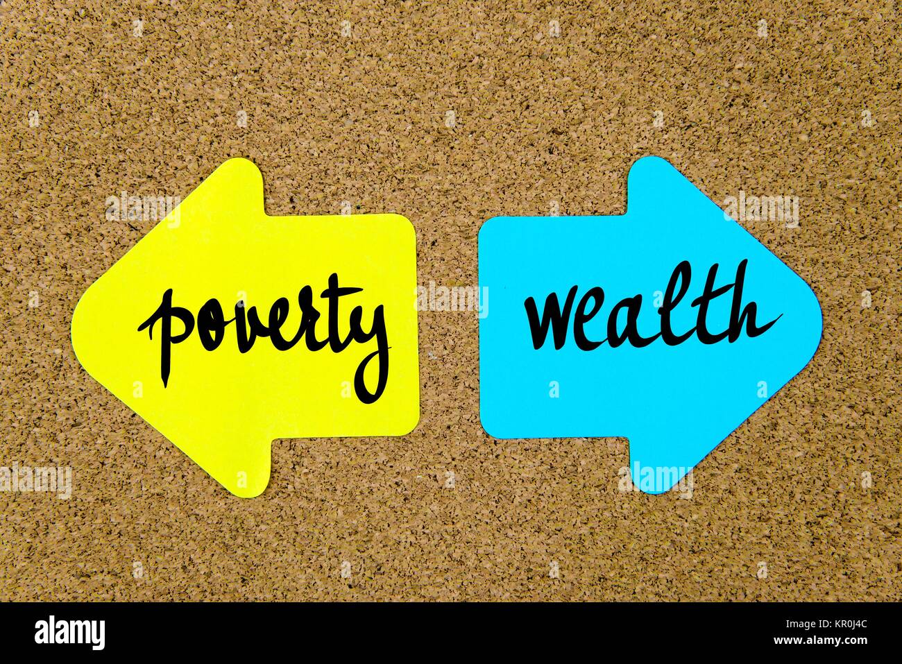 Message Poverty versus Wealth Stock Photo - Alamy