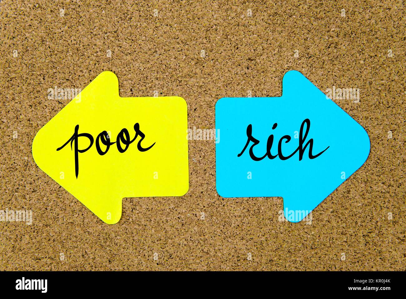 Message Poor versus Rich Stock Photo - Alamy