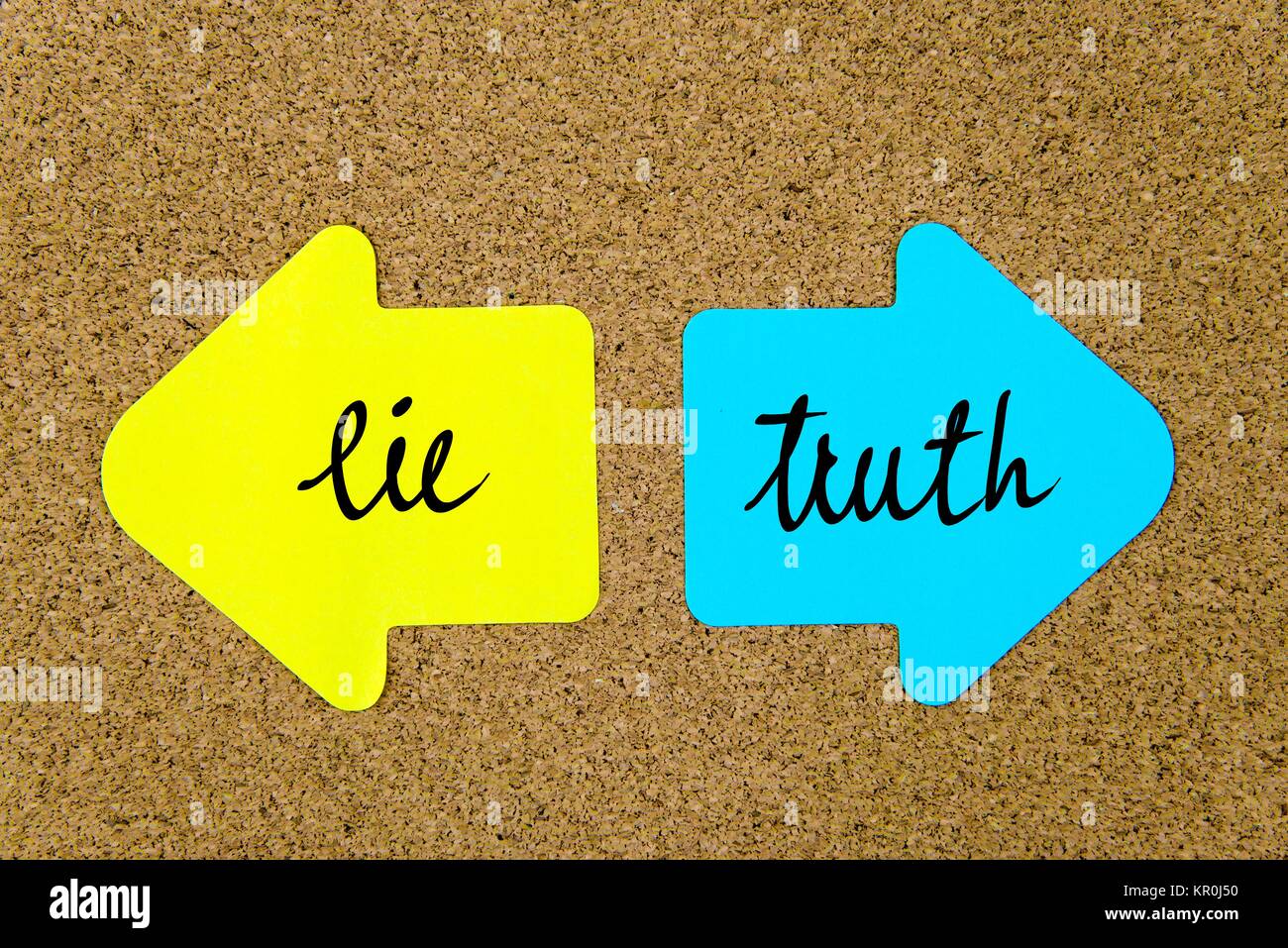 Message Lie versus Truth Stock Photo - Alamy