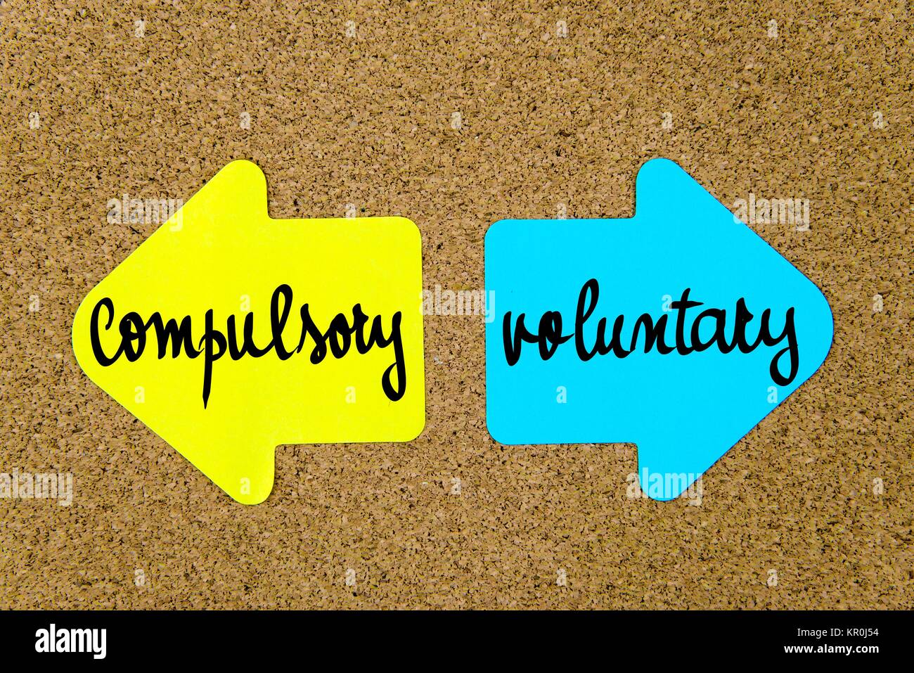 Message Compulsory versus Voluntary Stock Photo - Alamy