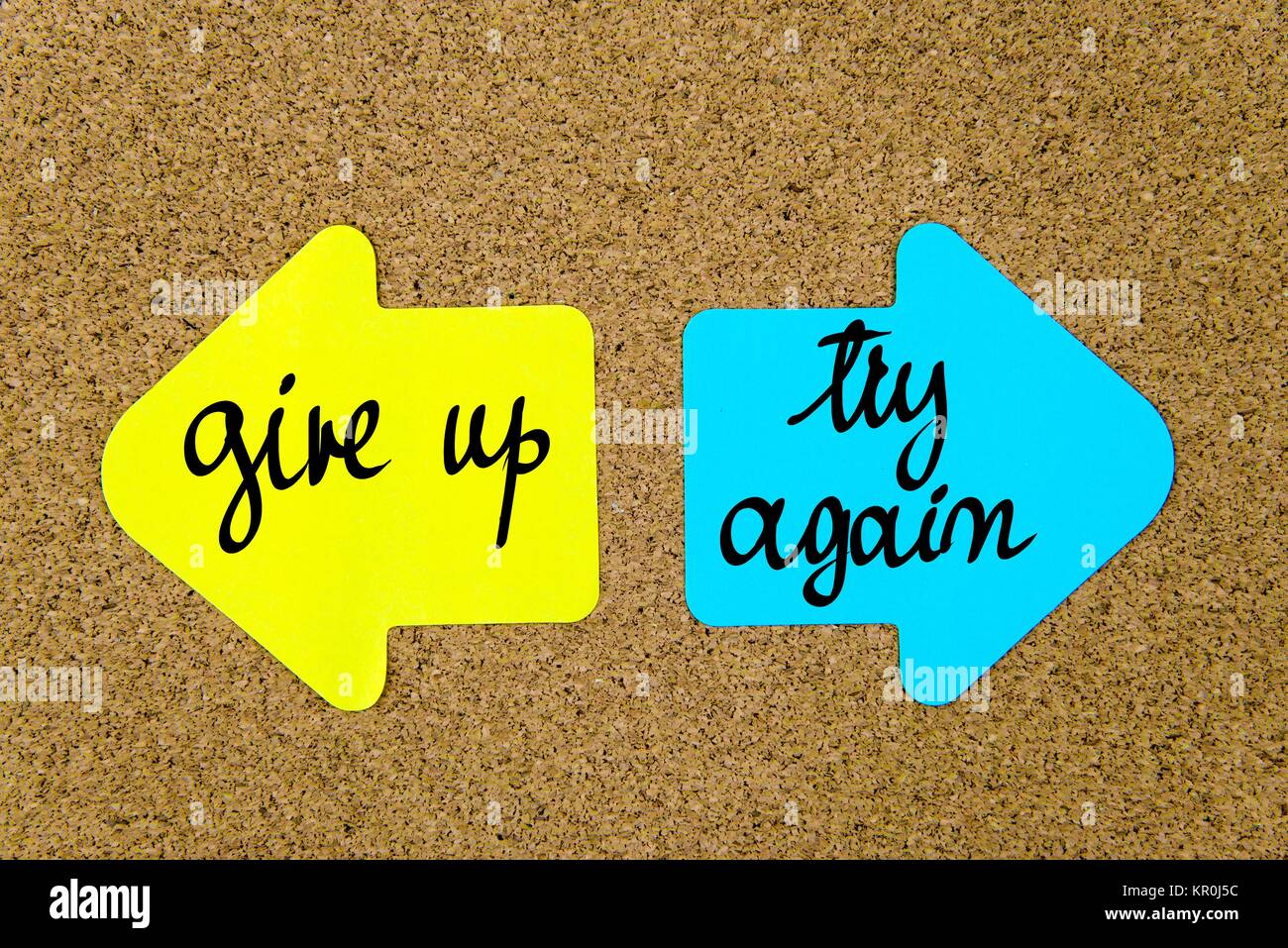 Message Give Up versus Try Again Stock Photo - Alamy