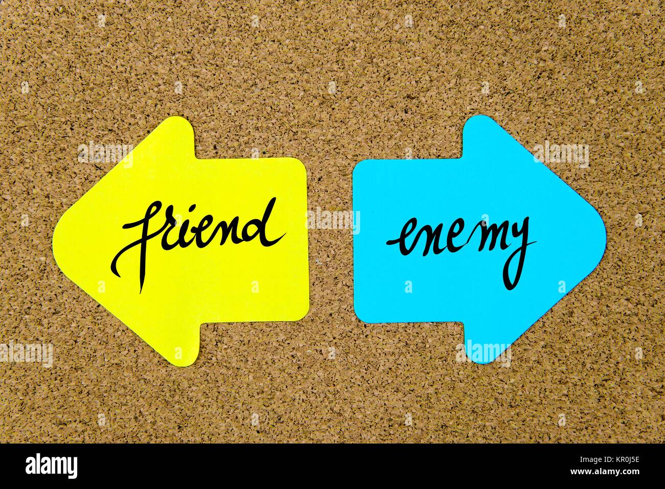 Message Friend versus Enemy Stock Photo - Alamy
