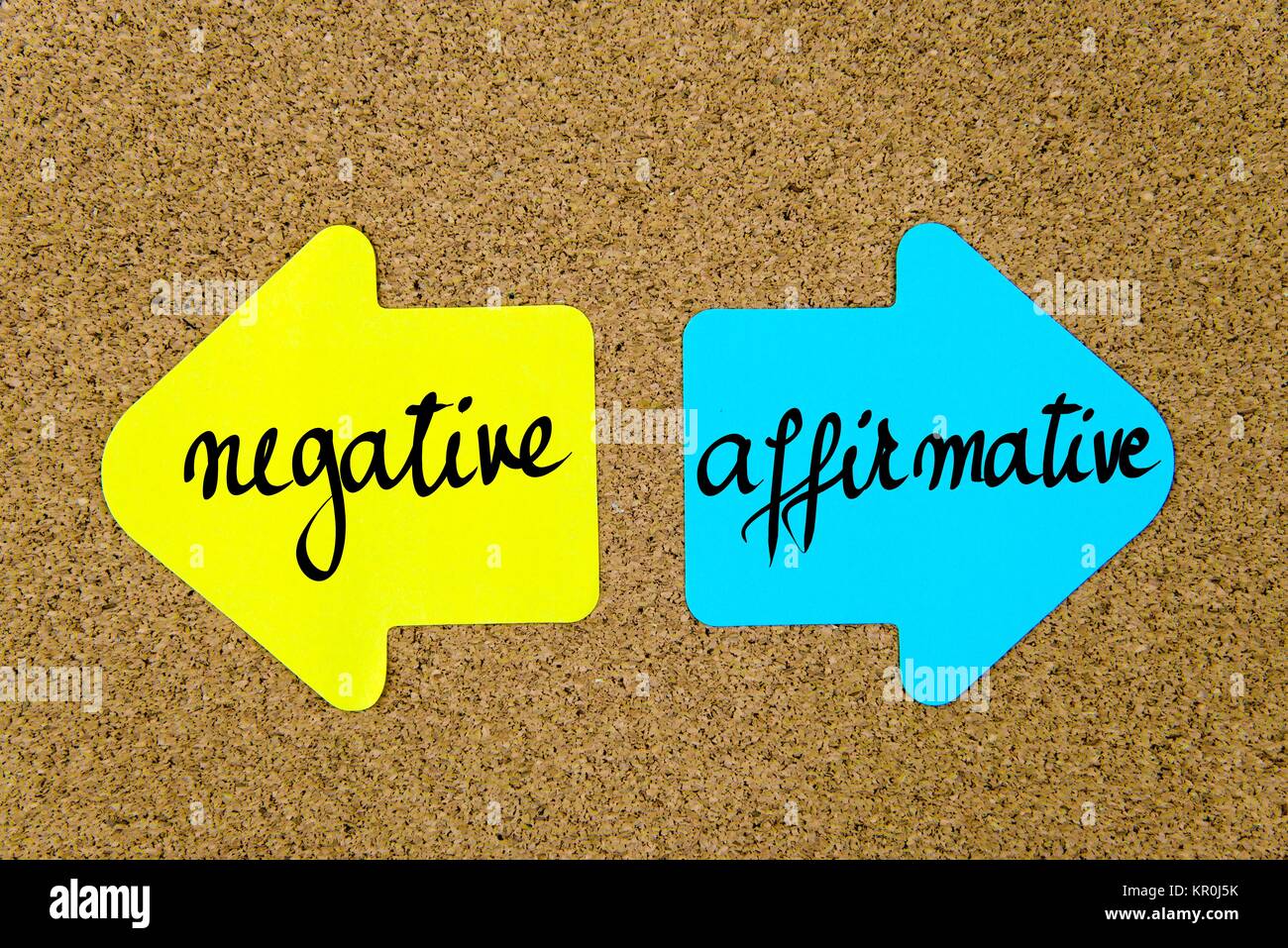 Message Negative versus Affirmative Stock Photo - Alamy