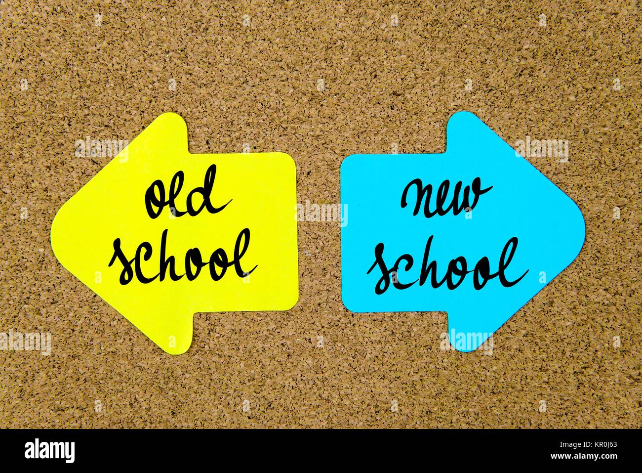 Message Old School versus New School Stock Photo - Alamy