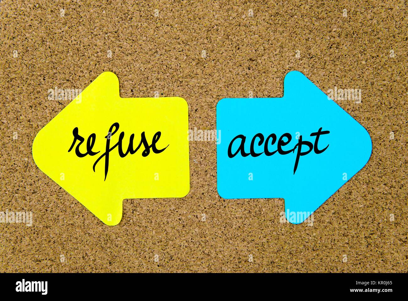 Message Refuse versus Accept Stock Photo - Alamy