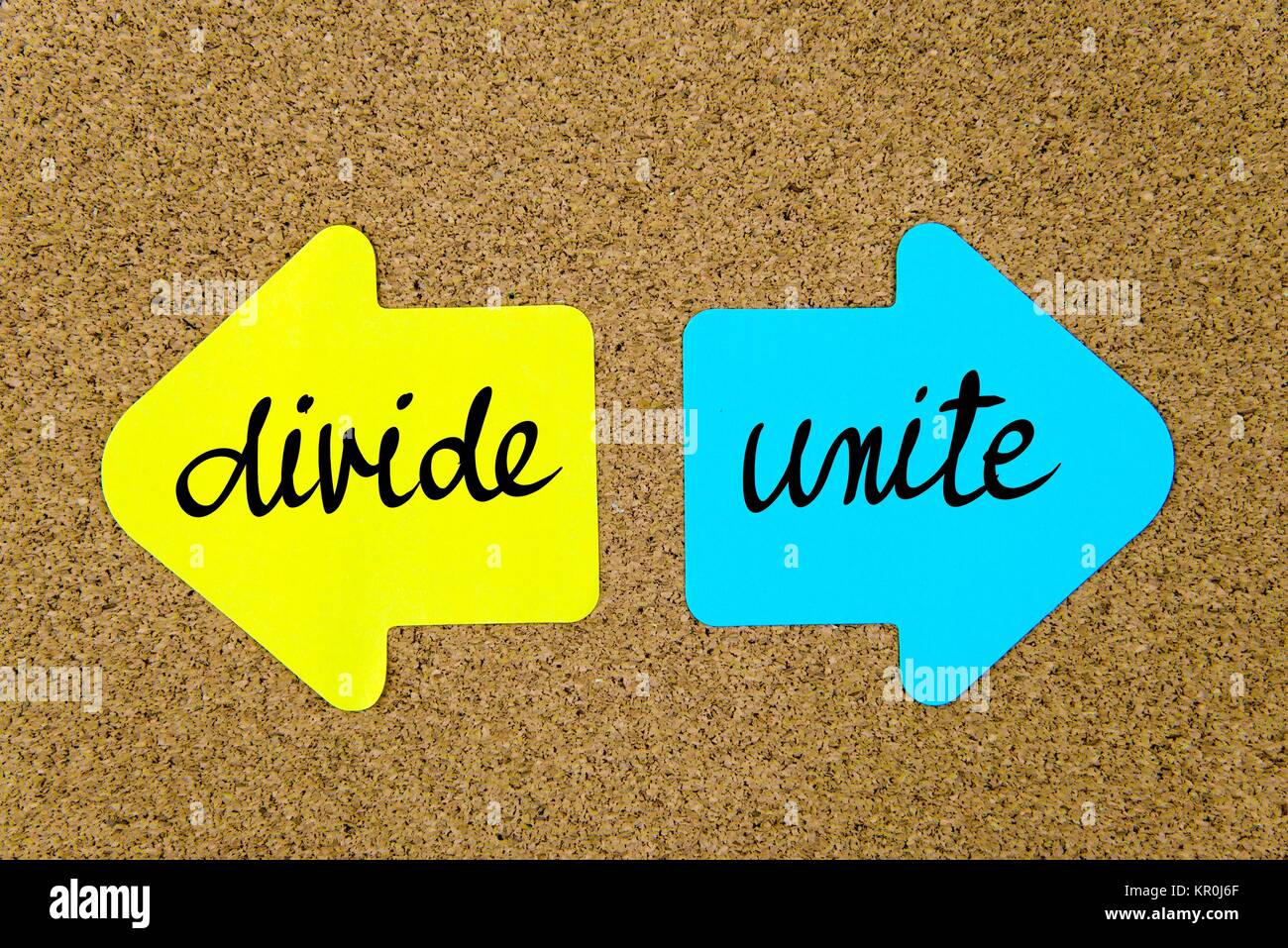 Message Divide versus Unite Stock Photo - Alamy