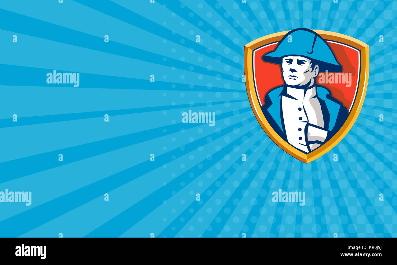 Business card Napoleon Bonaparte Bicorn Hat Shield Retro Stock Photo ...