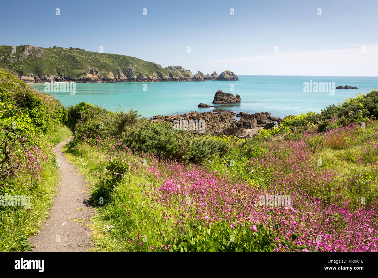 south coast of the island of guernsey in the spring Stock Photo - Alamy
