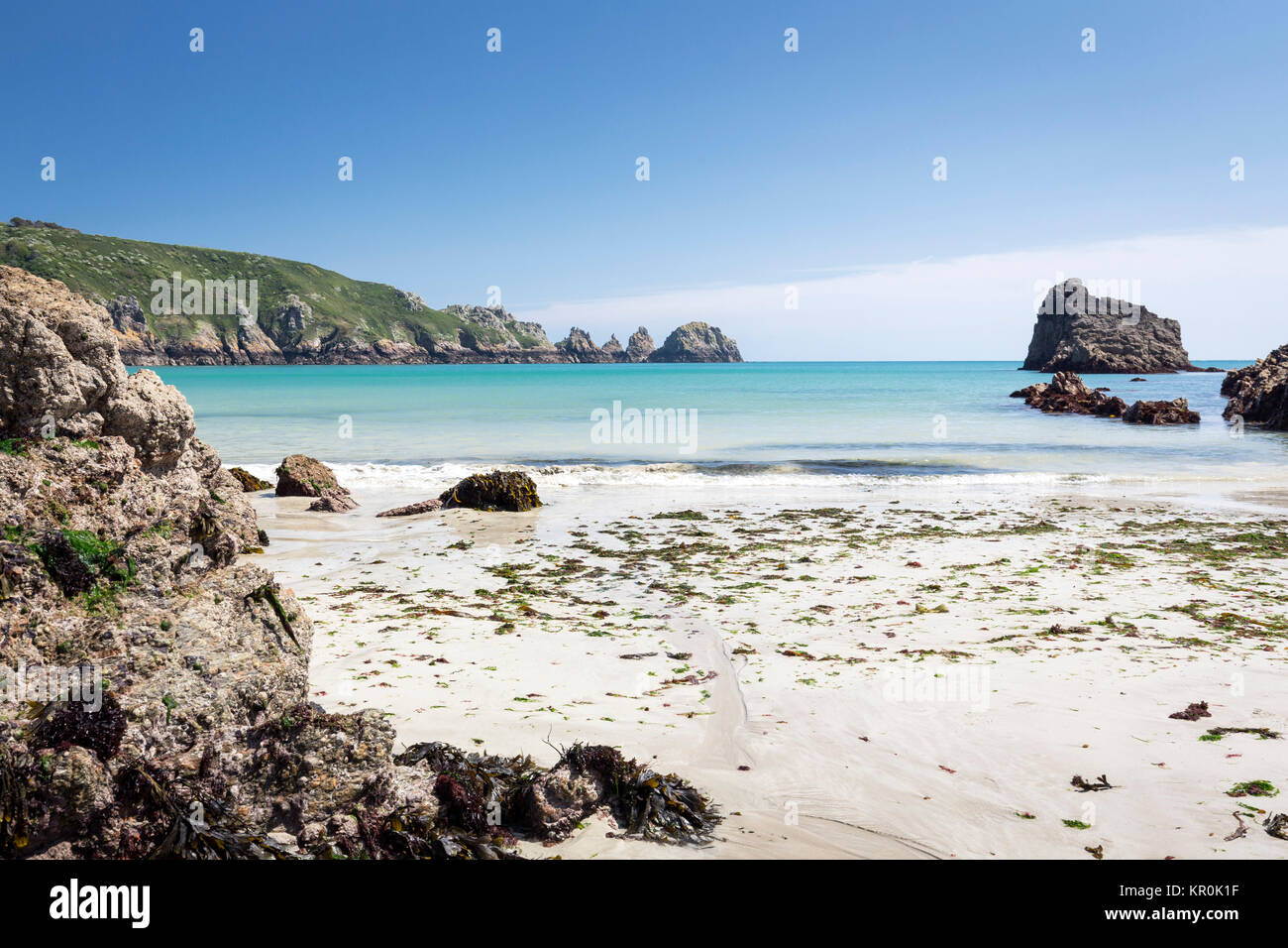south coast of the island of guernsey in the spring Stock Photo - Alamy