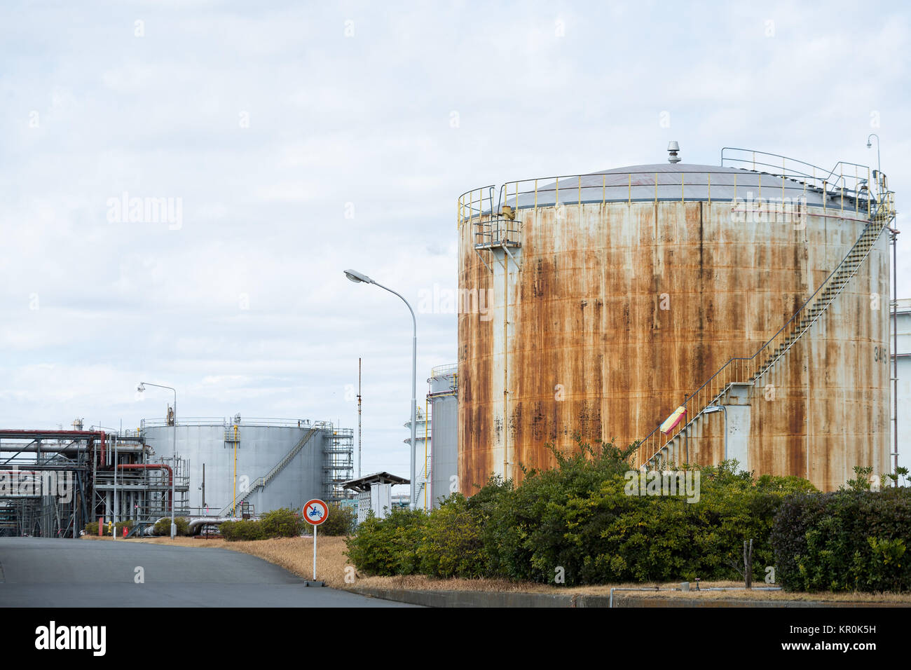 Oil tank in factory Stock Photo - Alamy