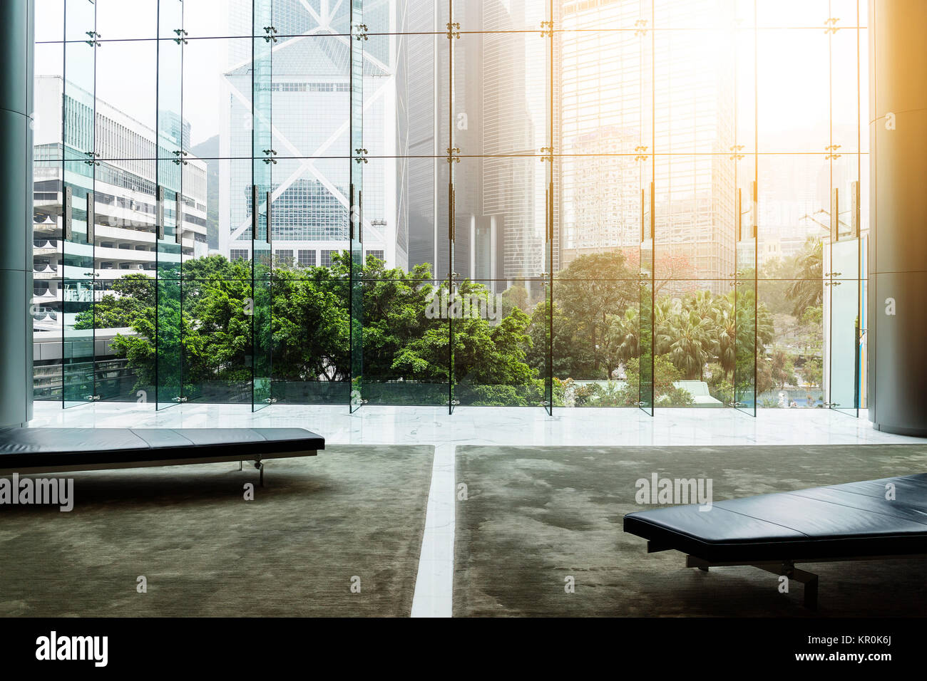 Glass wall in office building Stock Photo - Alamy