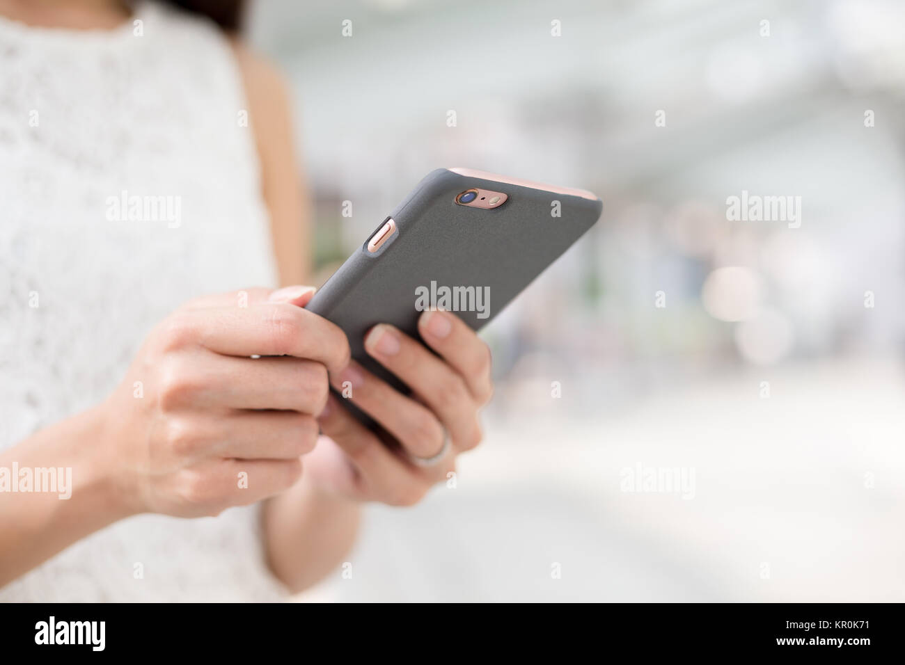 Woman use of cellphone Stock Photo - Alamy