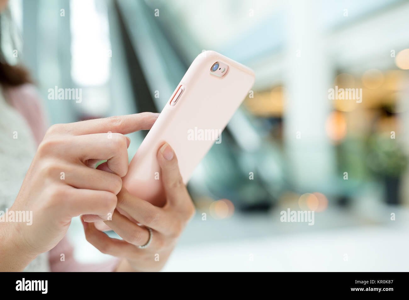 Woman use of phone Stock Photo - Alamy
