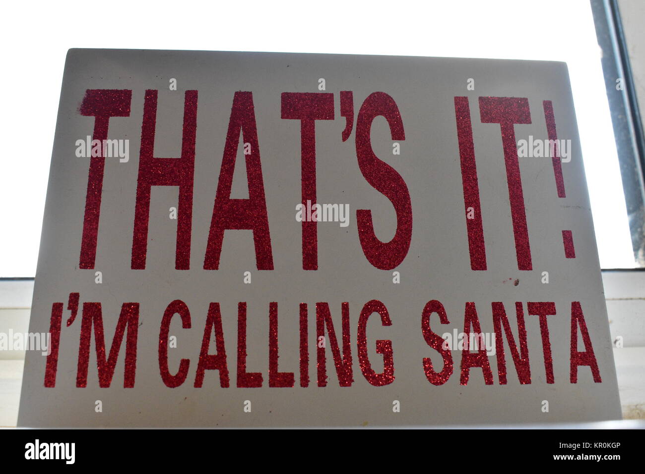 calling santa sign Stock Photo - Alamy