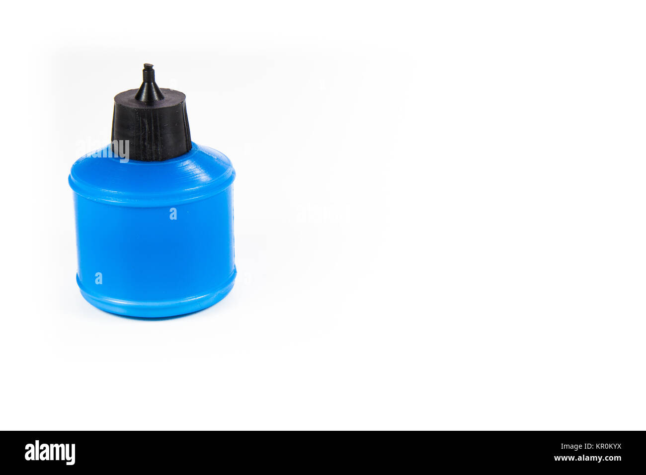 plastic blue glue container isolated on white Stock Photo - Alamy