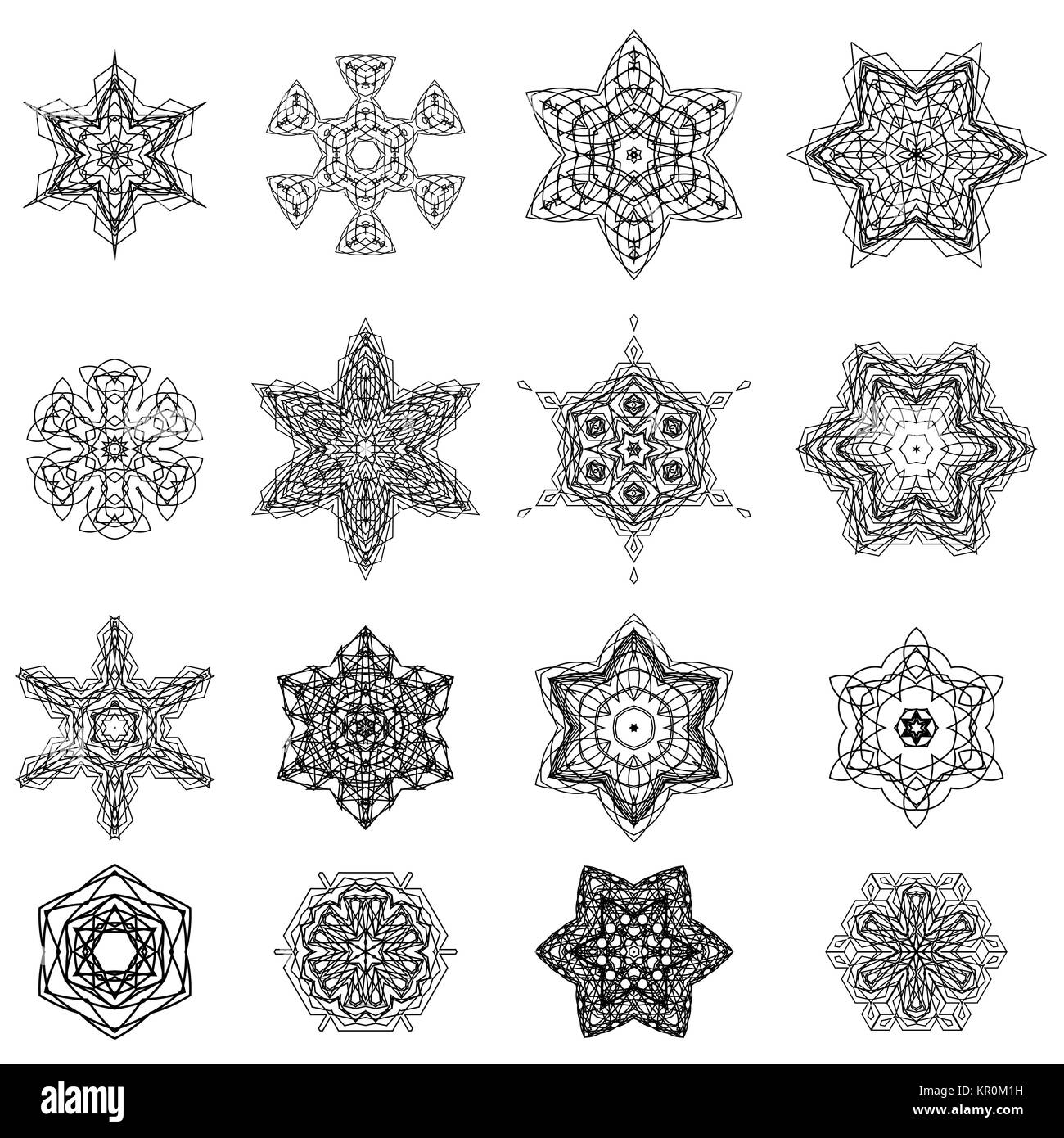 Round Geometric Ornaments Set Stock Photo - Alamy