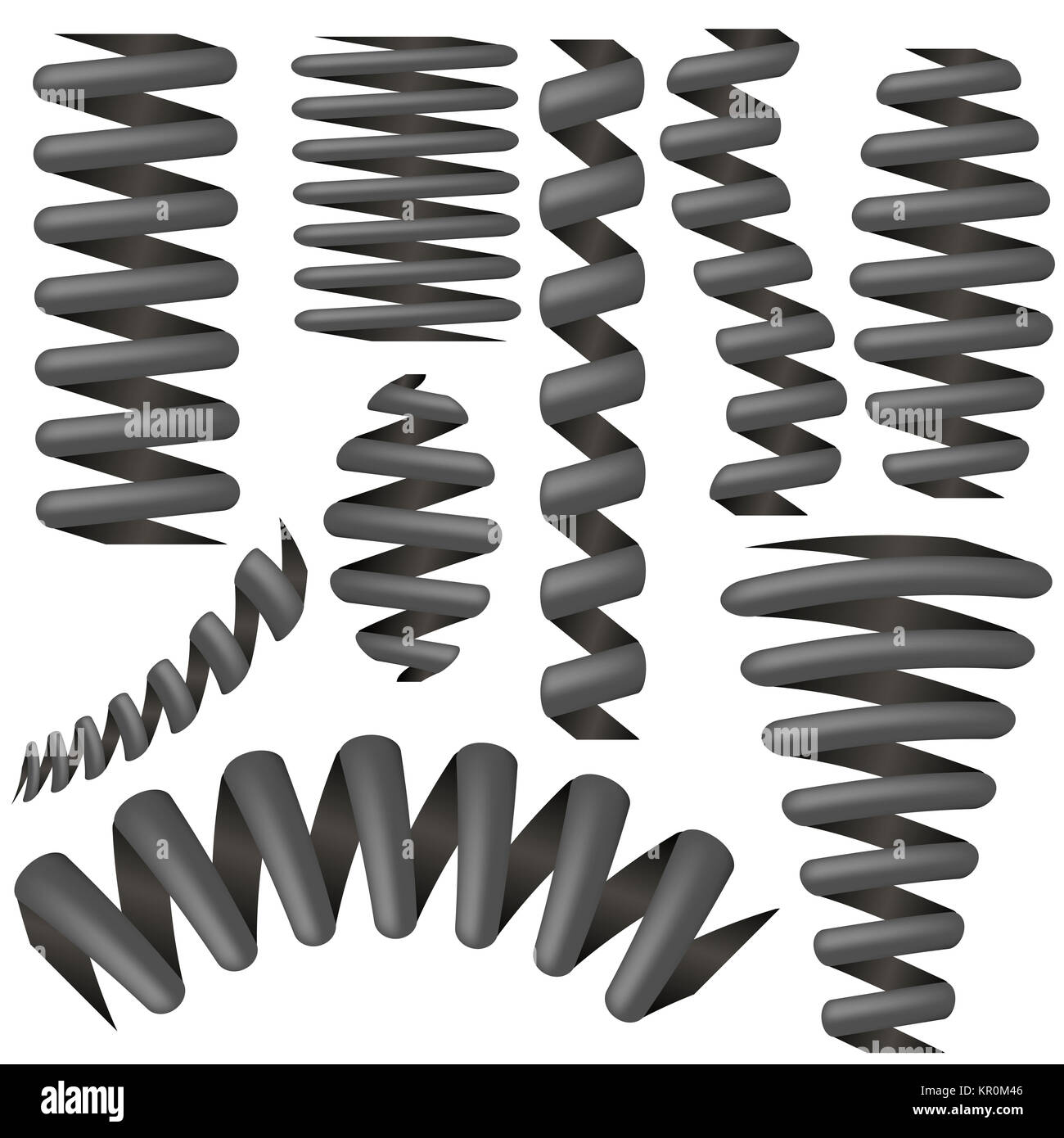 Metallic Springs Collection Isolated Stock Photo - Alamy