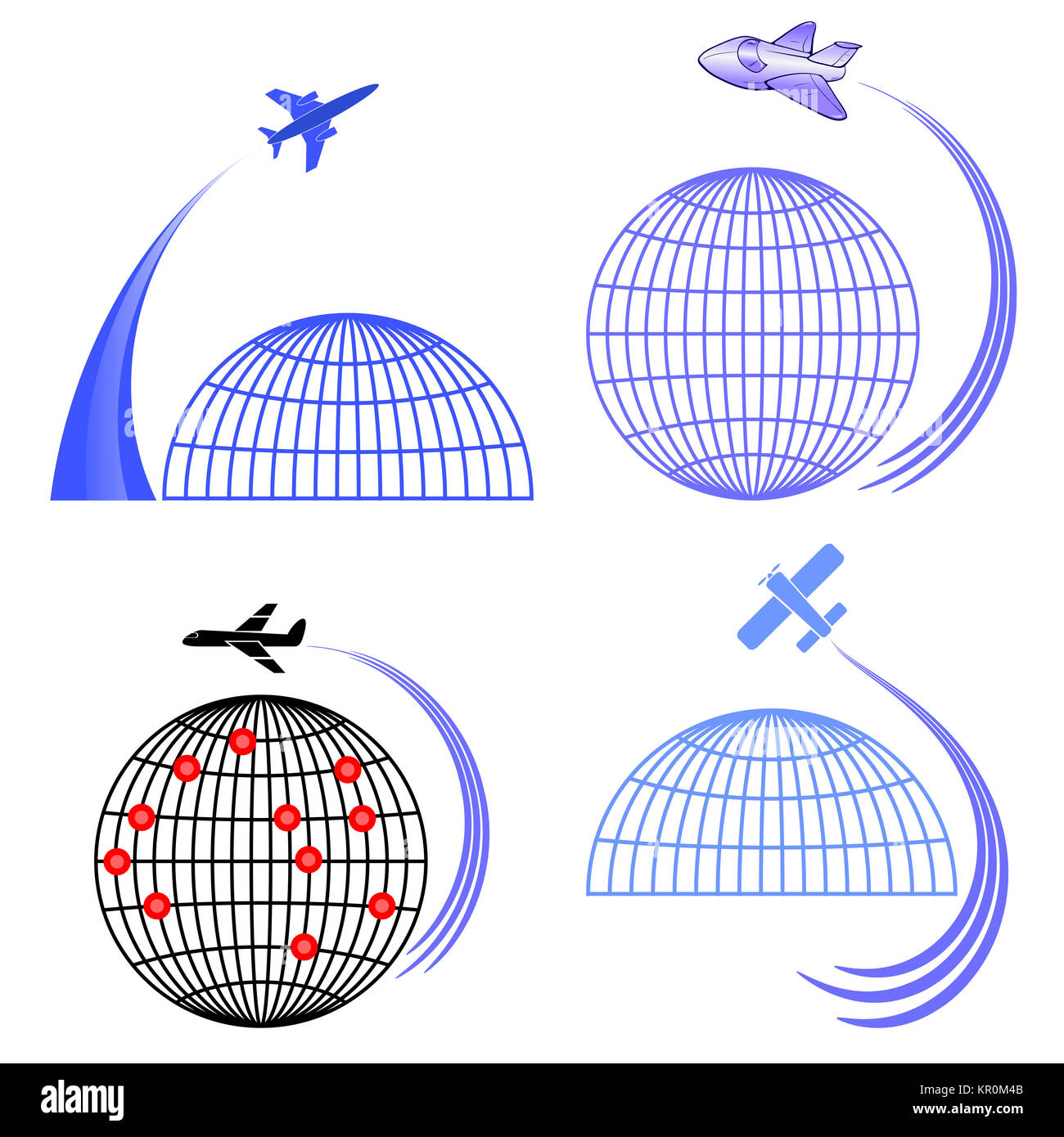 Plane flies icon map Cut Out Stock Images & Pictures - Alamy
