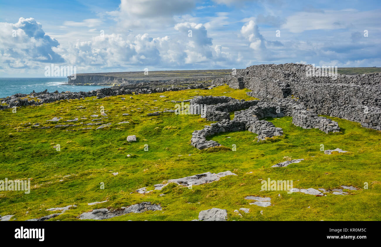 A ruined fort in Inishmore, Aran Islands, Ireland Stock Photo - Alamy