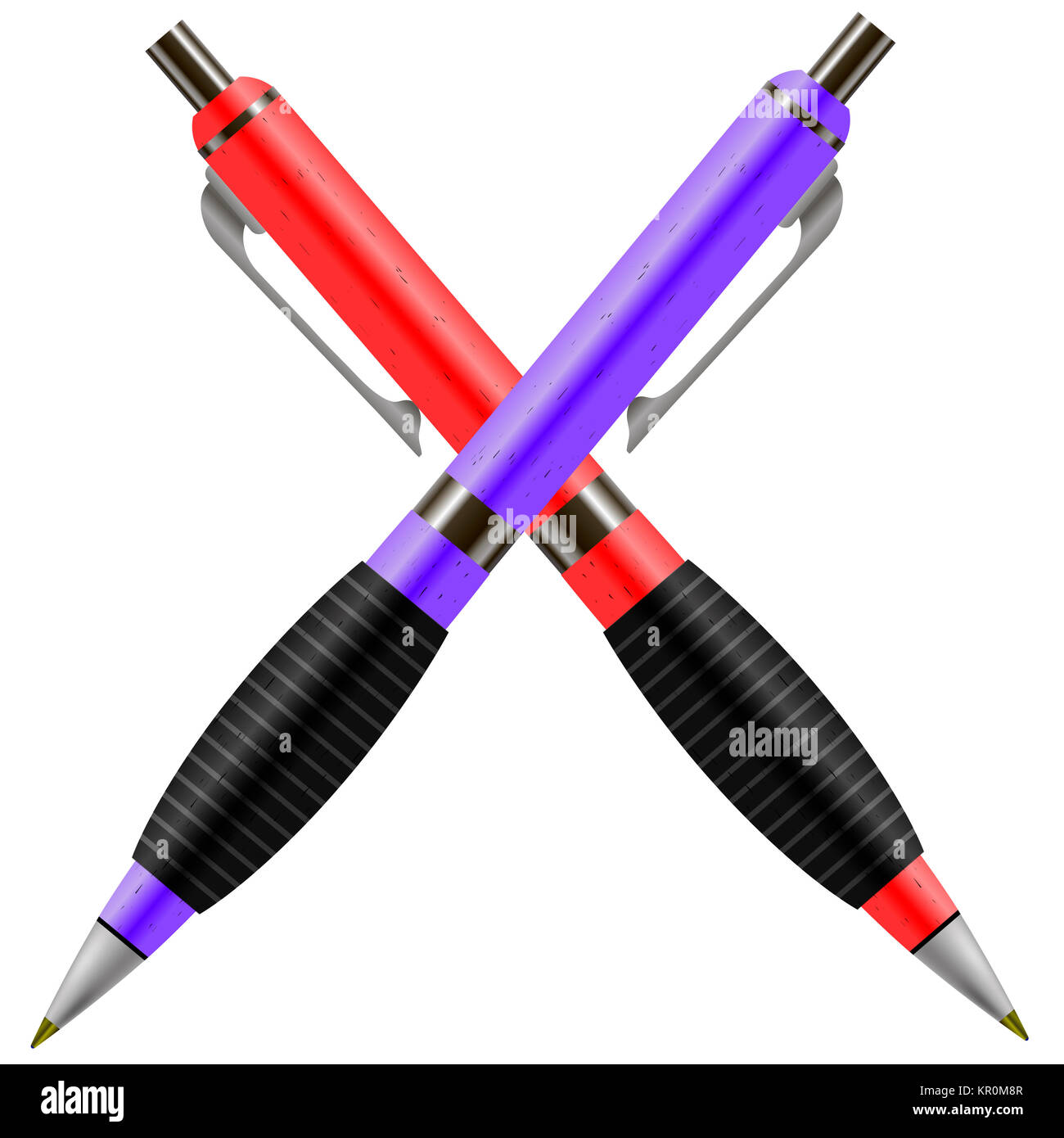 Set of Colorful Pens Isolated Stock Photo - Alamy