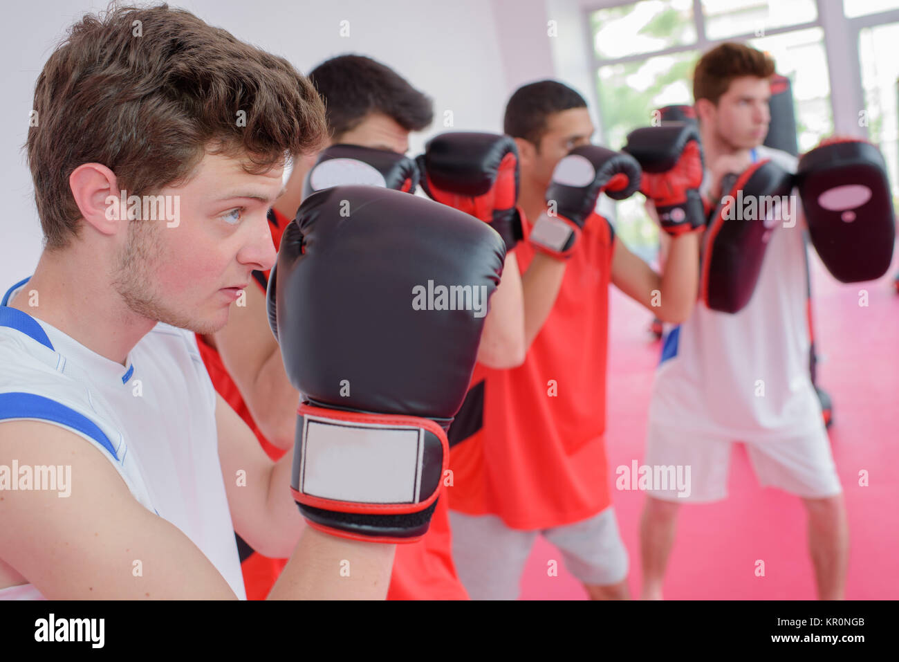 Boys in a boxing class Stock Photo - Alamy