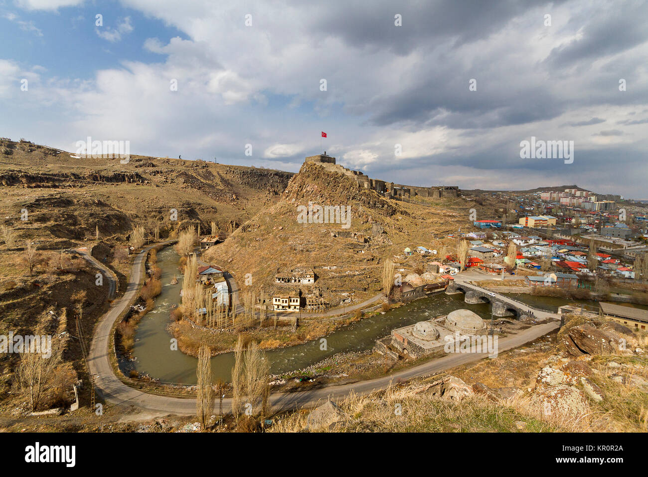 View over the Kars Castle and city of Kars in Turkey Stock Photo - Alamy