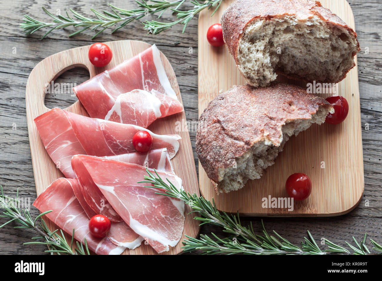 Slices of jamon o Stock Photo - Alamy