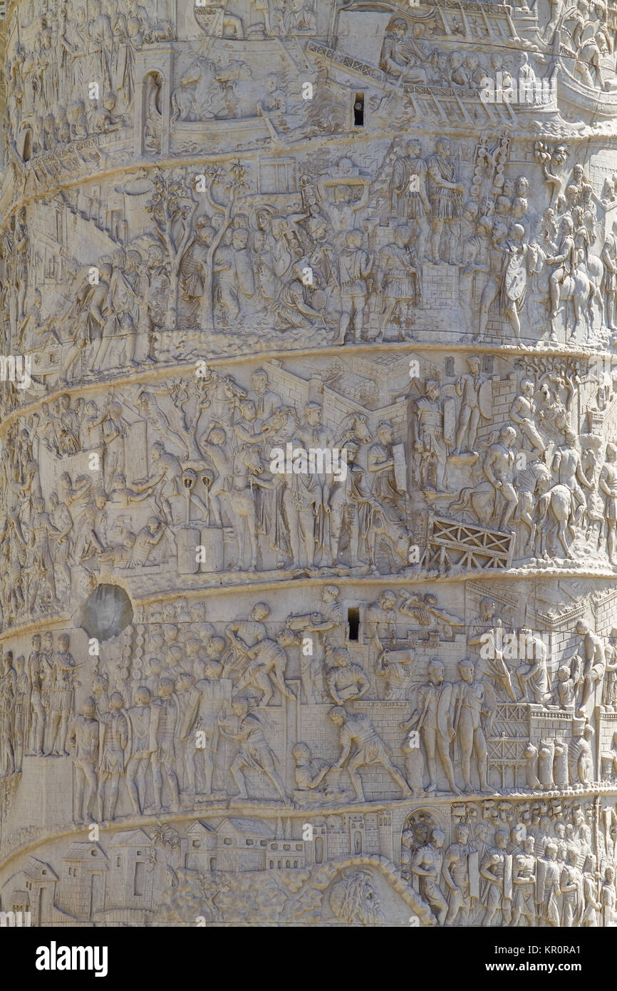 Detail of an Old Monument and Column of Trajan in the Imperial Forums ...