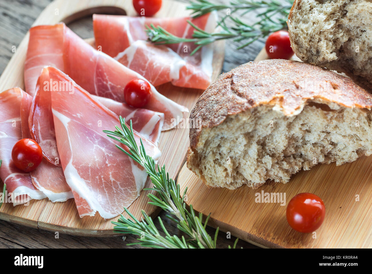 Slices of jamon o Stock Photo - Alamy