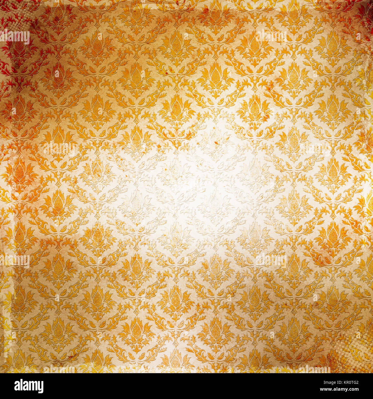 Old grunge paper background with old-fashioned decorative patterns and ...