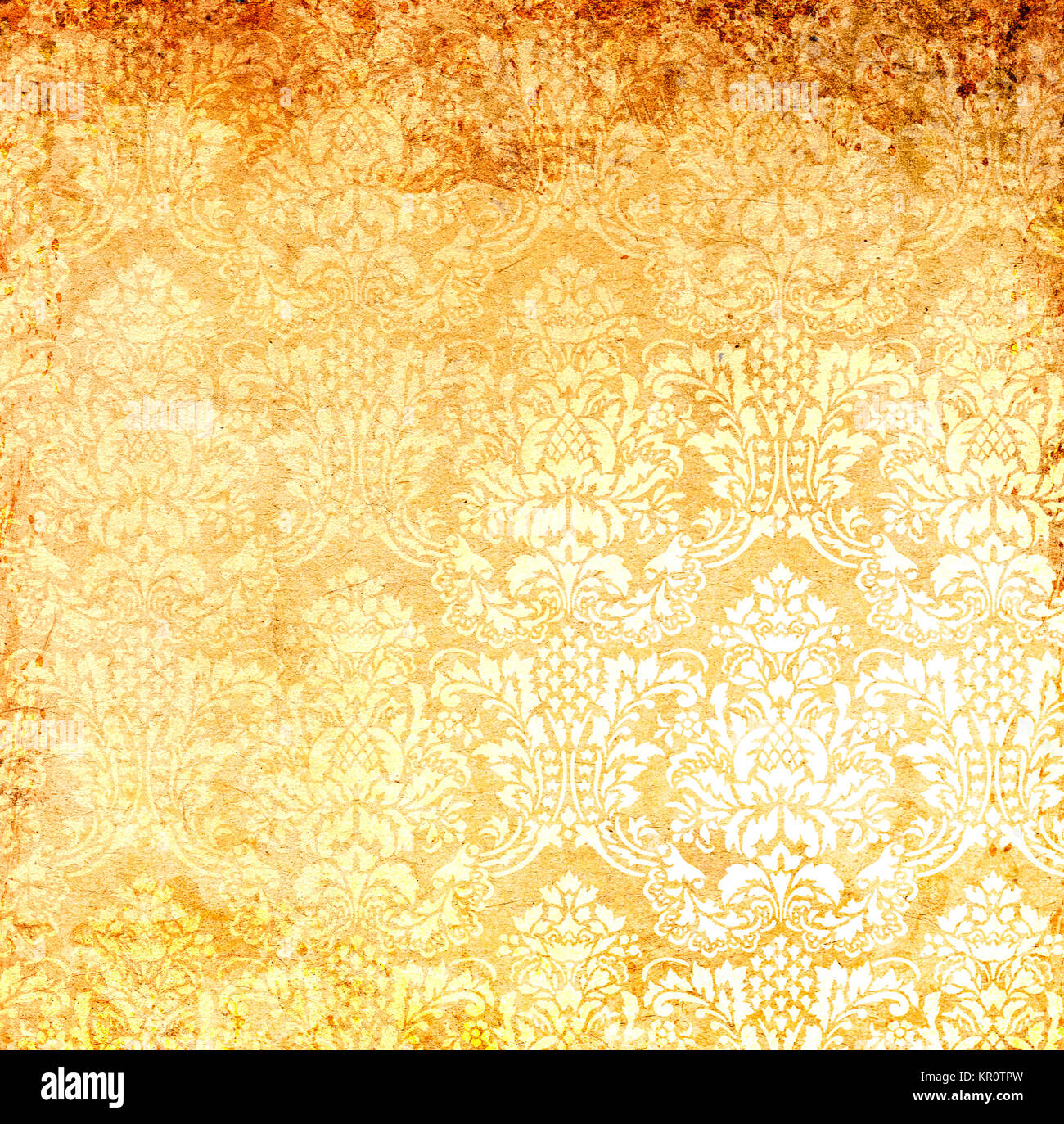 Old grunge paper background with old-fashioned decorative patterns for ...