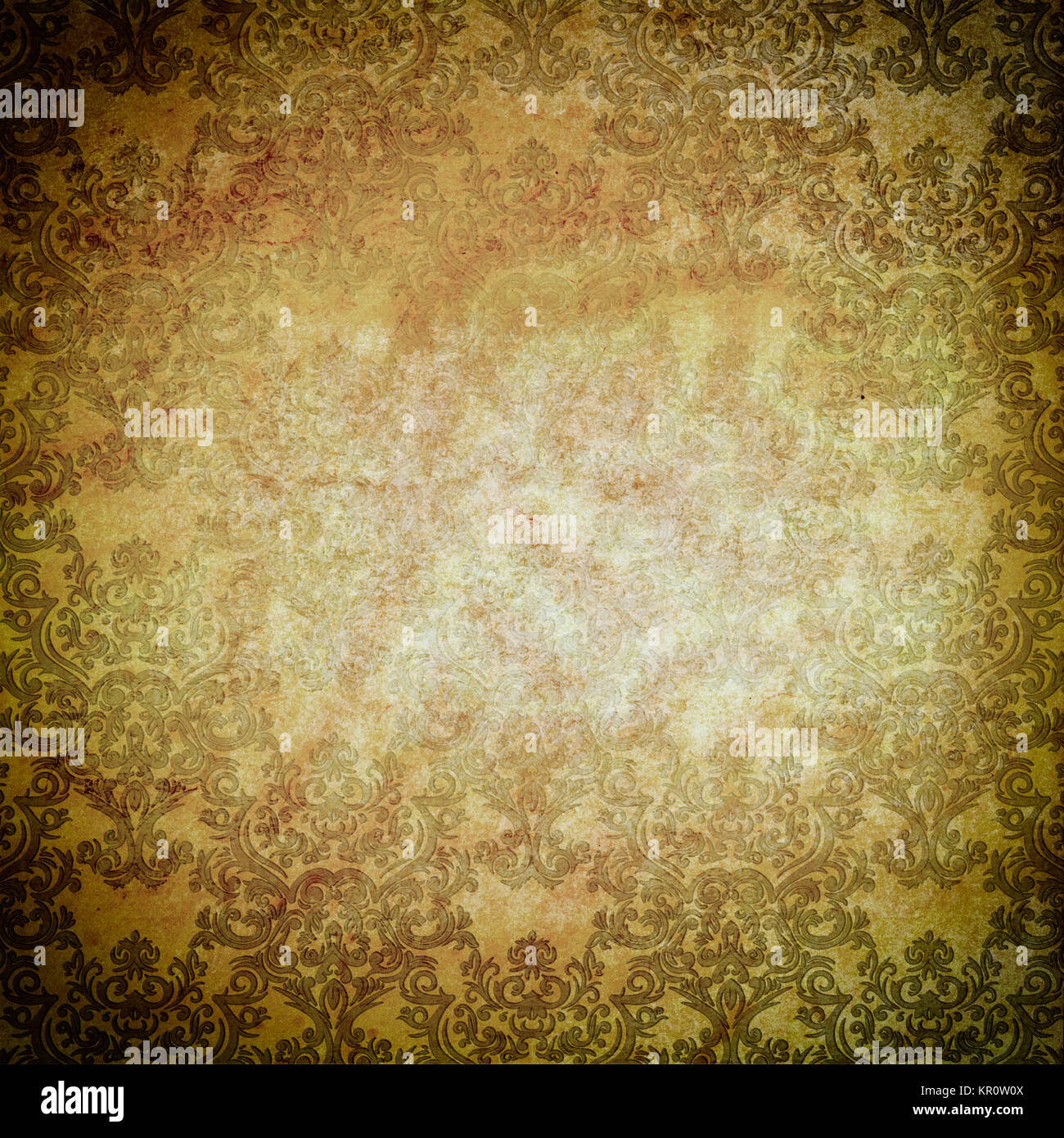 Old grunge paper background with decorative old-fashioned patterns ...