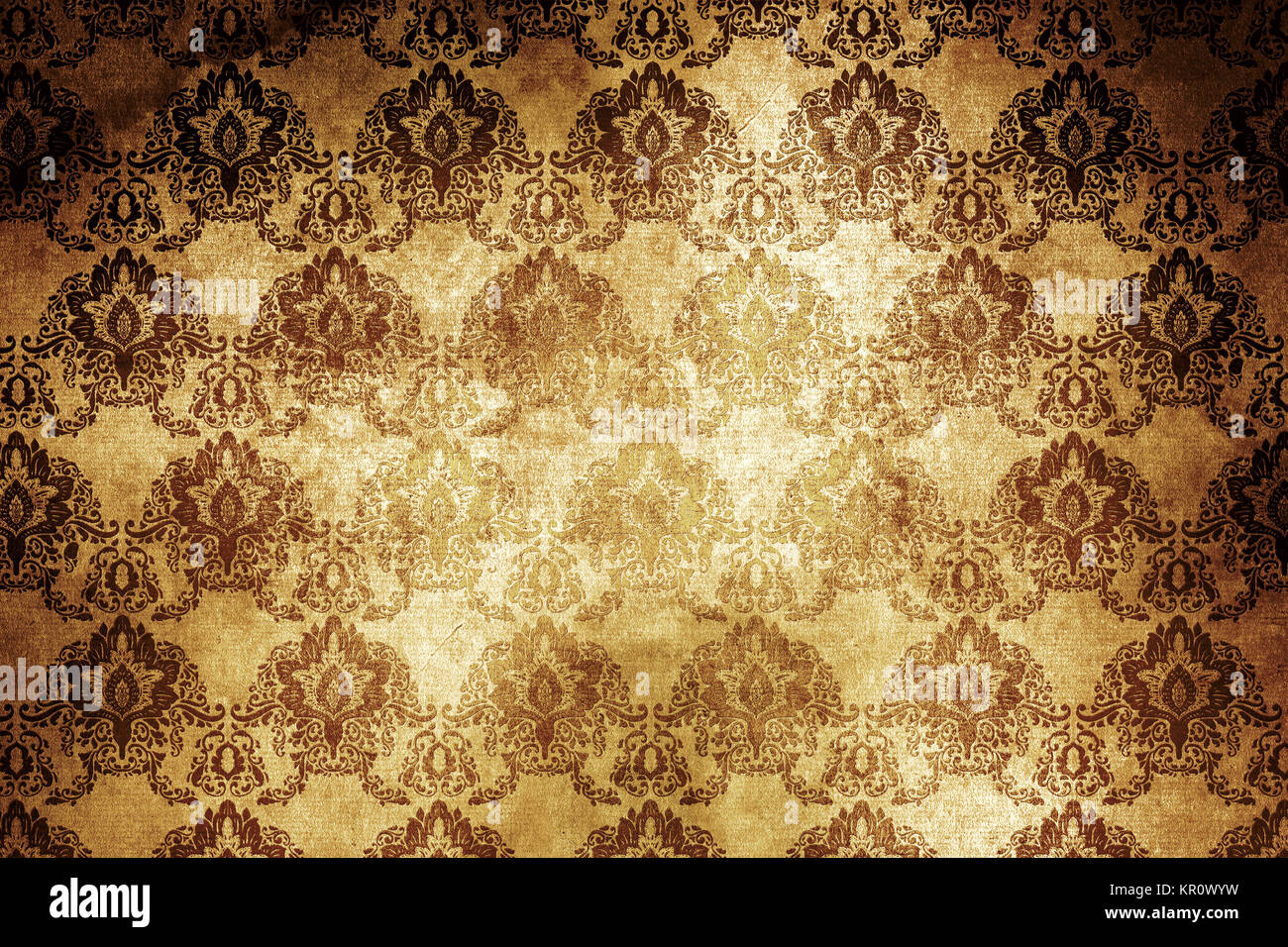 Old grunge paper background with old-fashioned floral patterns Stock ...