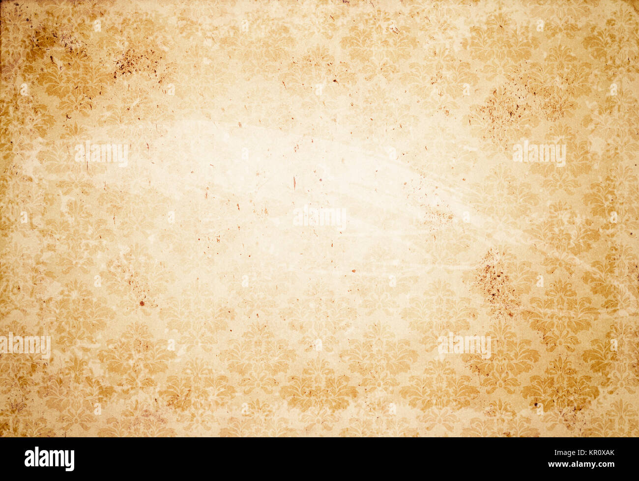 Grunge paper background with floral patterns and copy space for the ...