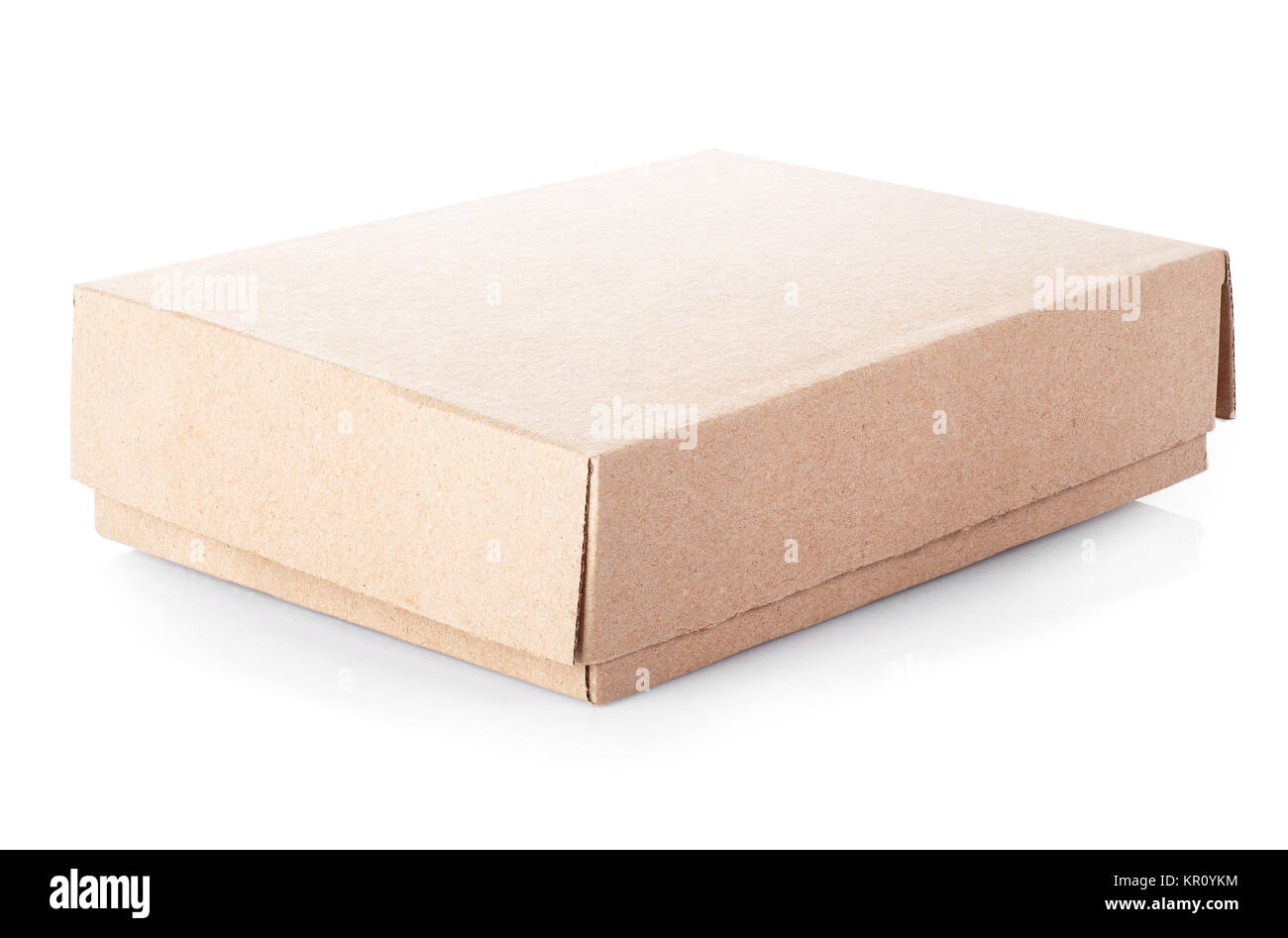 cardboard box with closed lid isolated on white background. Clipping ...