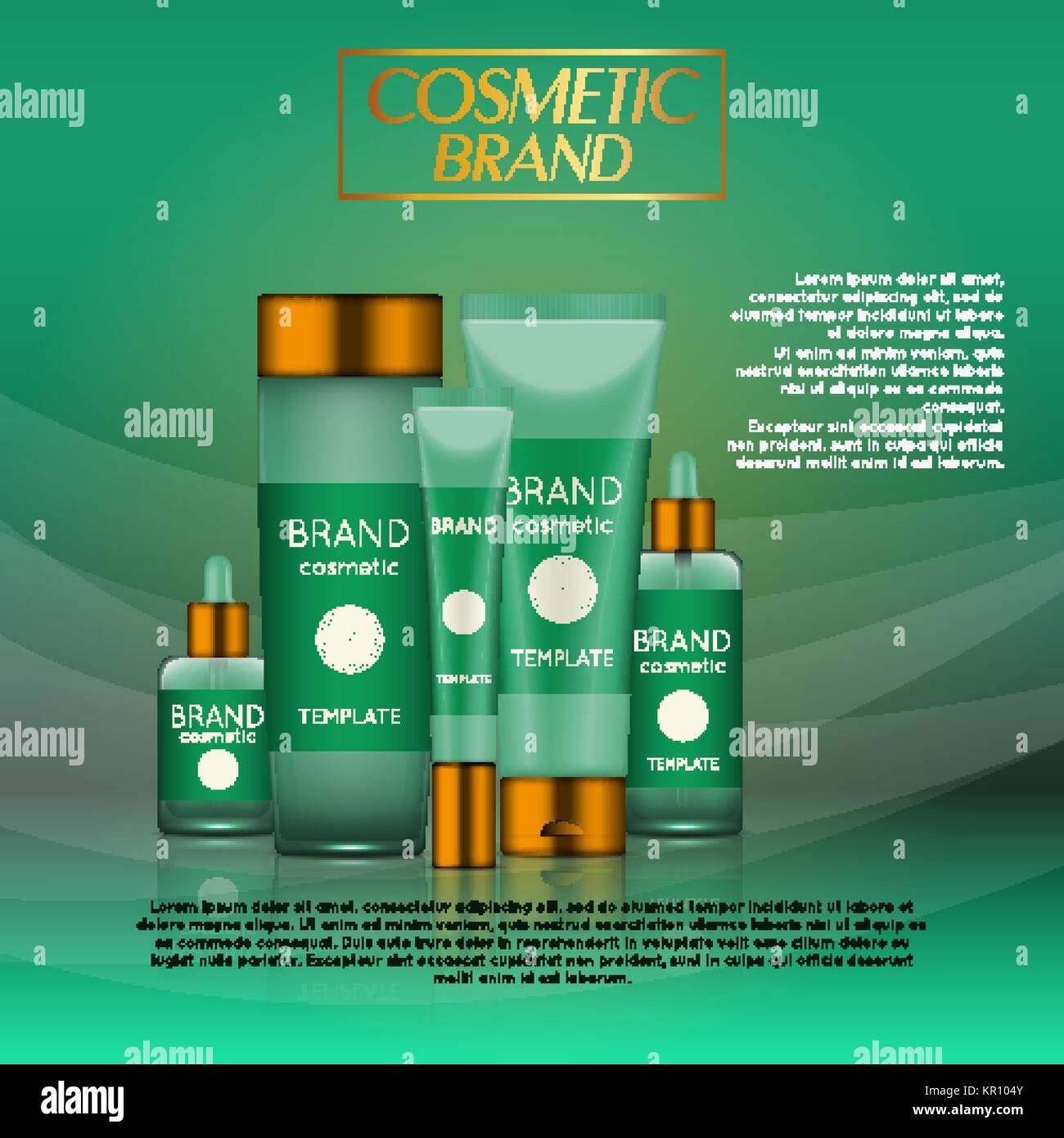 Vector 3D cosmetic illustration on a soft light waves background ...