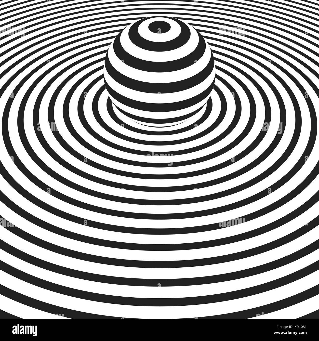 concentric circles with striped sphere. vector backdrop Stock Vector ...