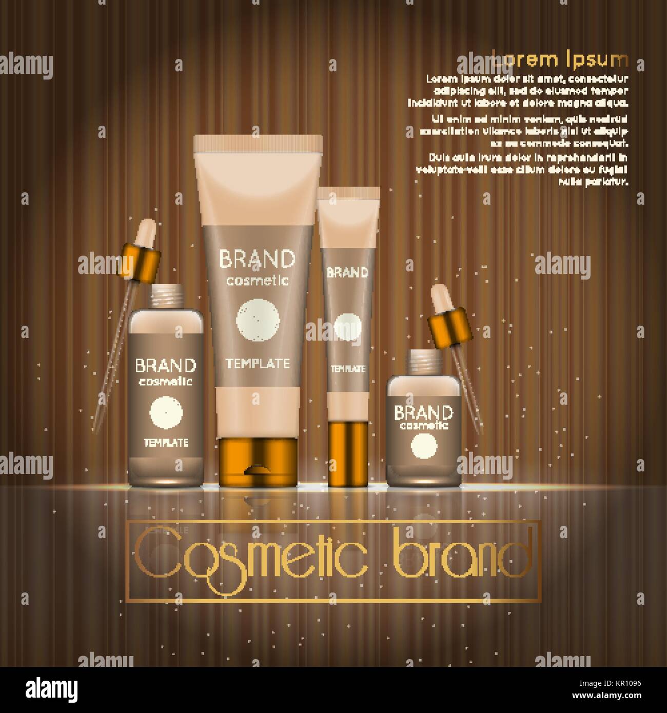 3D realistic cosmetic bottle ads template. Cosmetic brand advertising ...