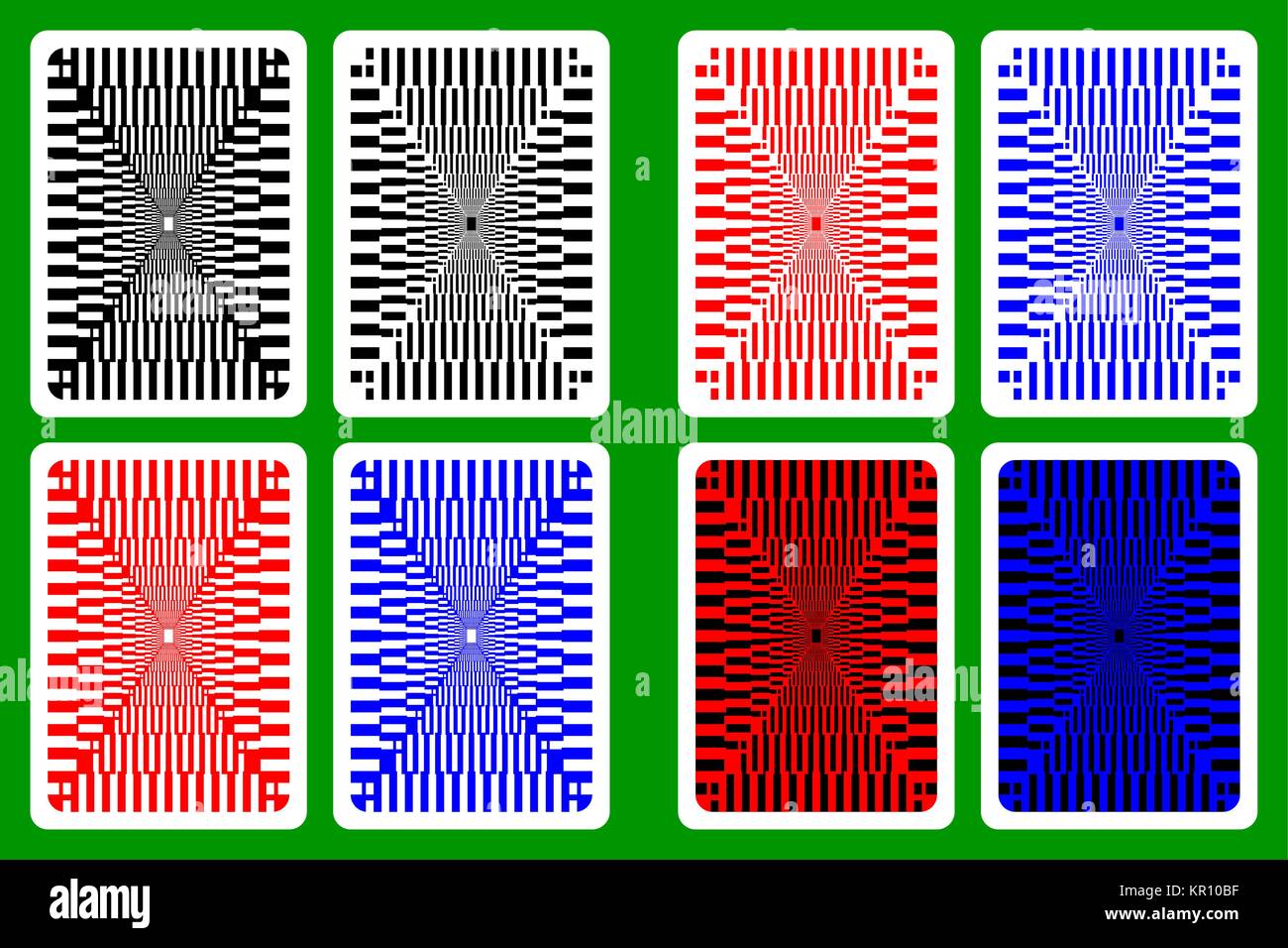 Playing Card Back Designs - square pattern, vector set Stock Vector ...