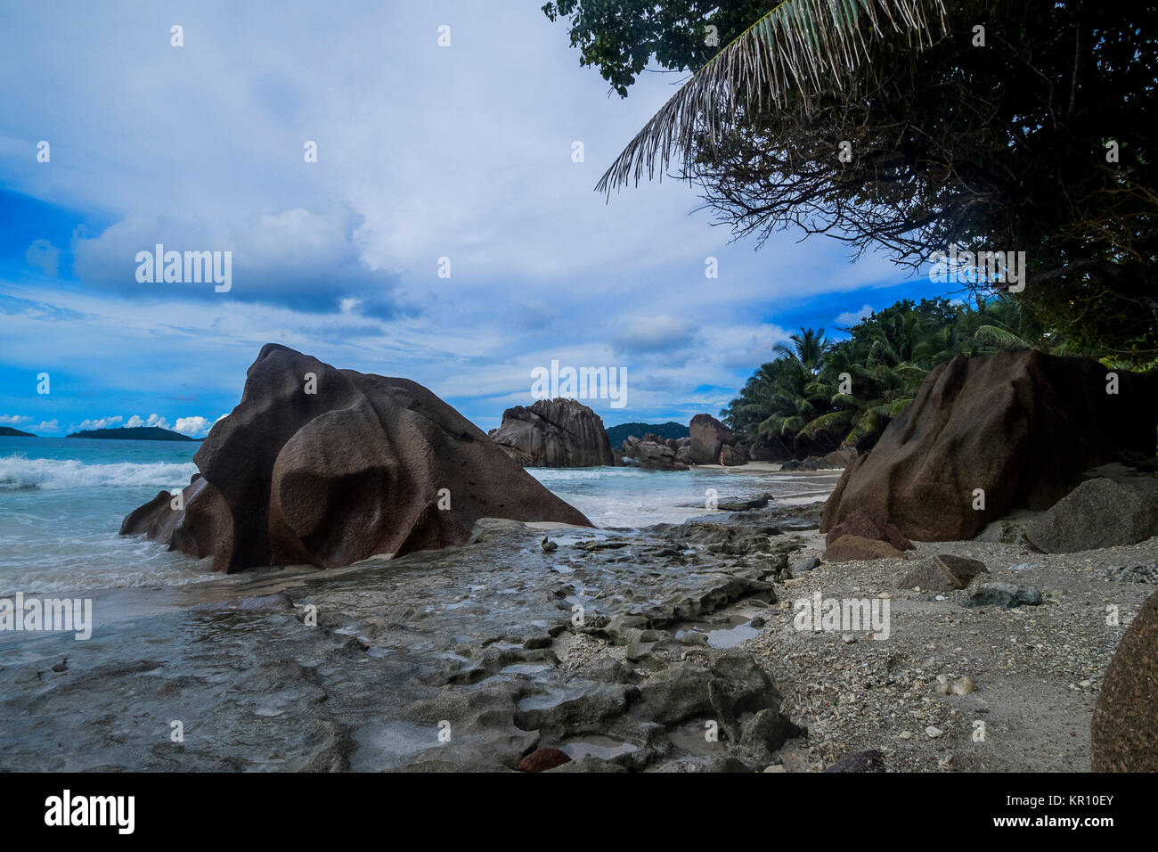 seychelles - la digue at anse patates Stock Photo - Alamy