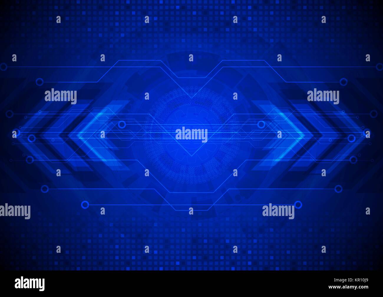 Dark tech background with circuit board and arrows Stock Photo - Alamy