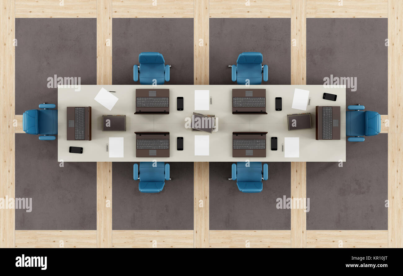 Top view of a modern boardroom Stock Photo - Alamy