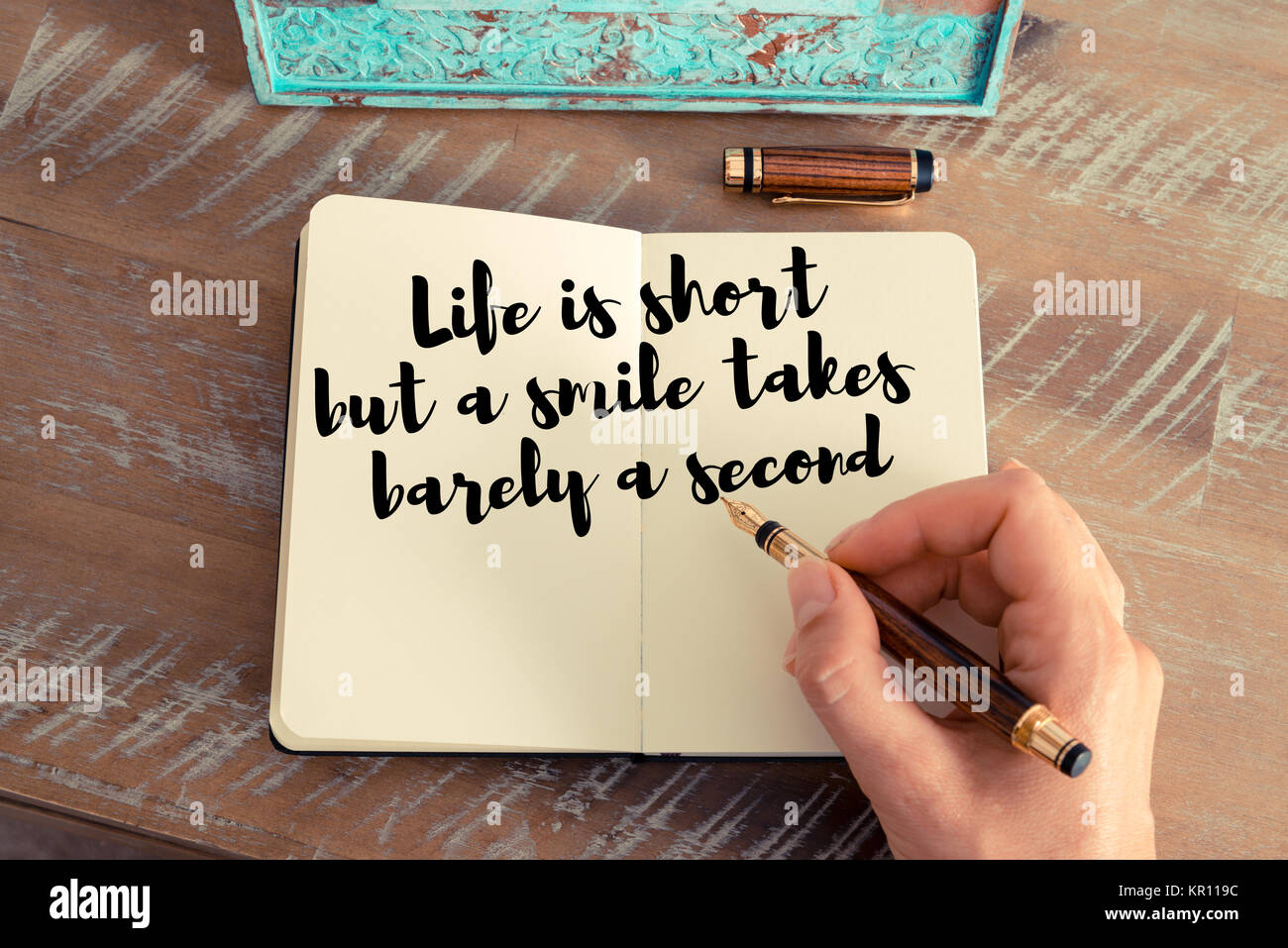 Handwritten quote as inspirational concept image Stock Photo - Alamy