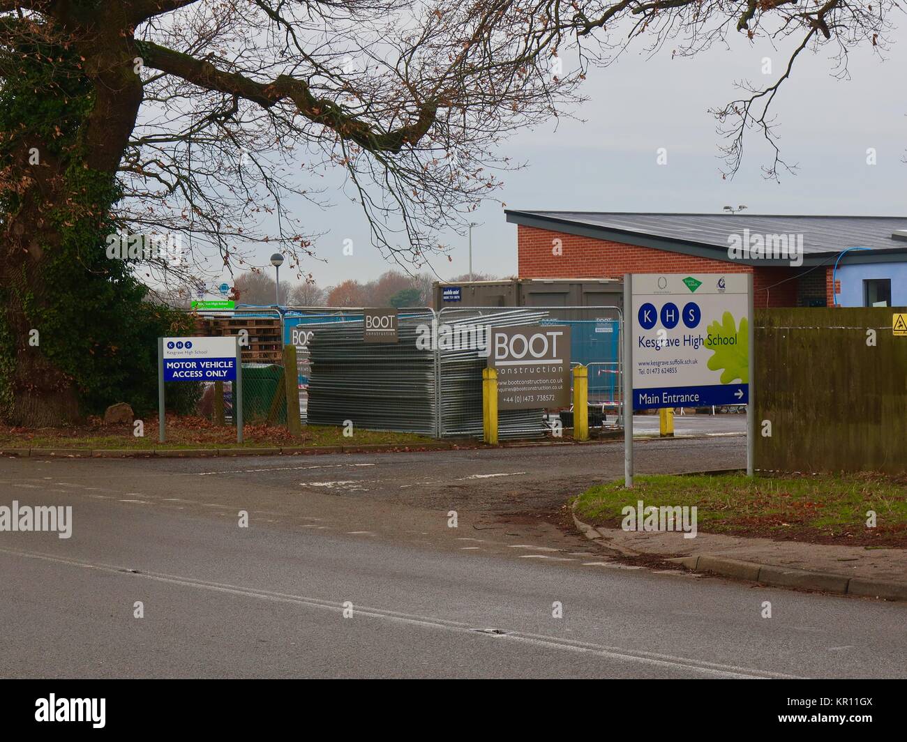 Kesgrave High School (KHS), Main Road, Kesgrave, Suffolk Stock Photo ...