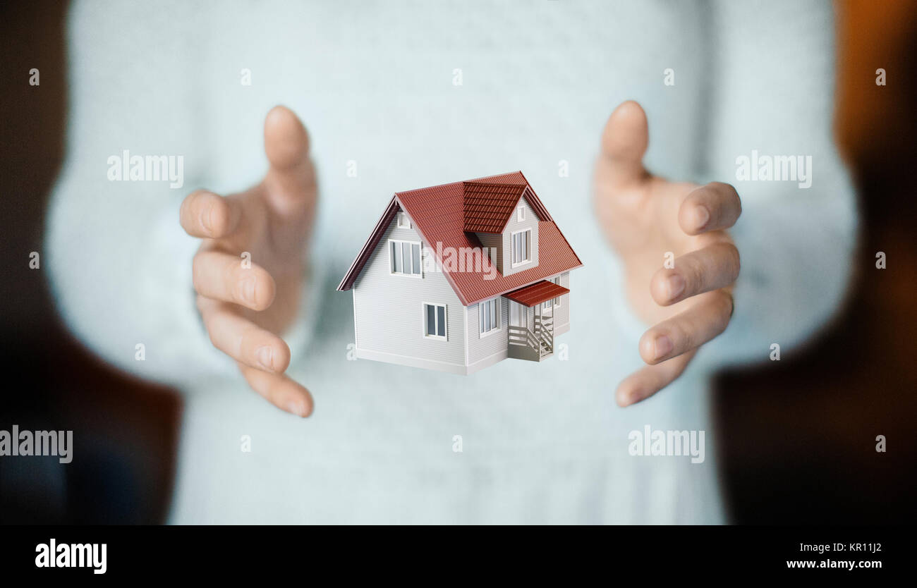 House on hand, buy new home, apartment Stock Photo - Alamy