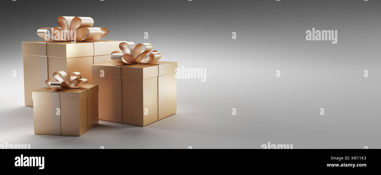 Gift boxes, christmas presents, love, 3d render illustration Stock ...