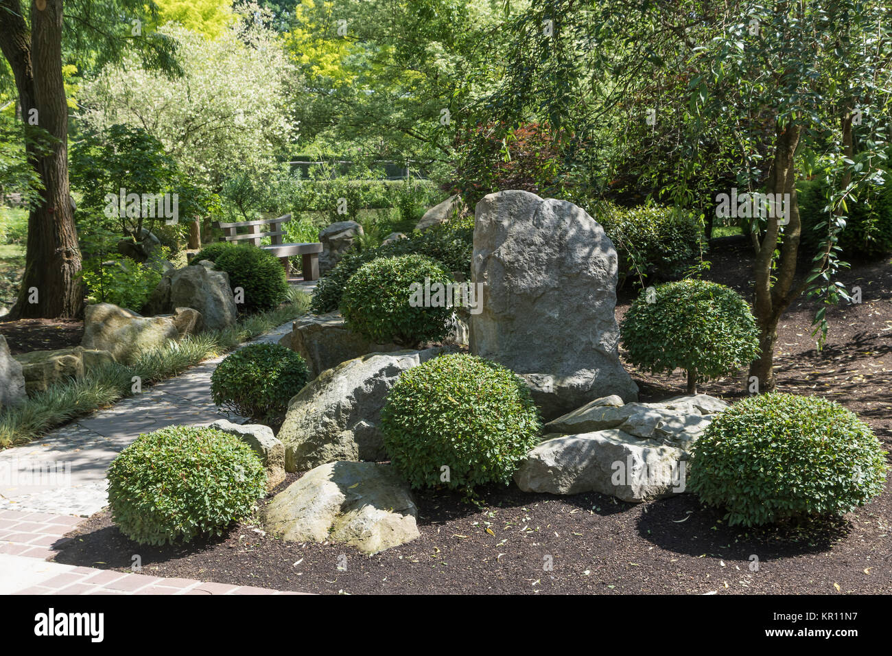 Walkway in the Japanese garden Stock Photo - Alamy